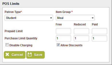 Limits Configuration (SET428)